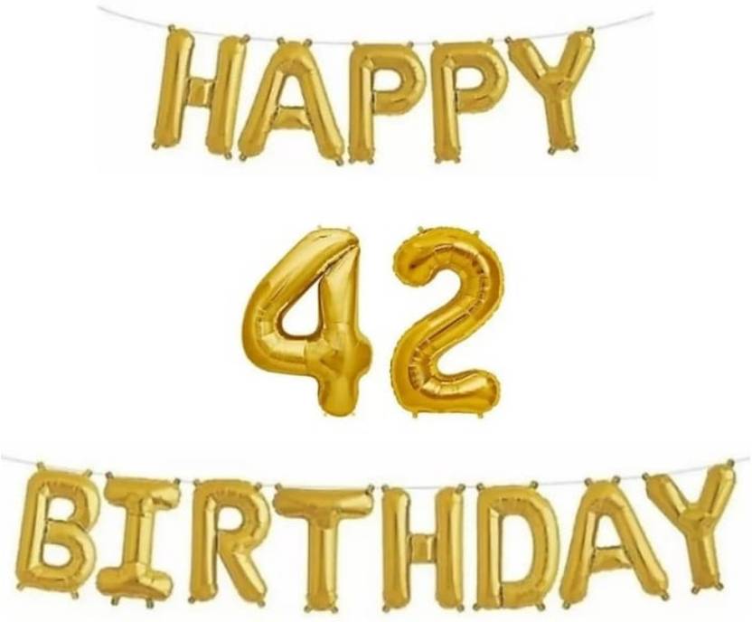 Flipkart.com | sehgal Solid Golden "HAPPY 42 BIRTHDAY" Letter Foil ...