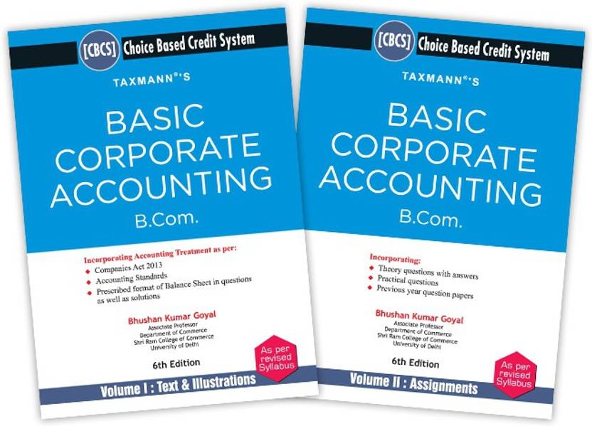 Taxmann's Basic Corporate Accounting (Set of 2 Volumes) | Choice Based Credit System | B.Com ...