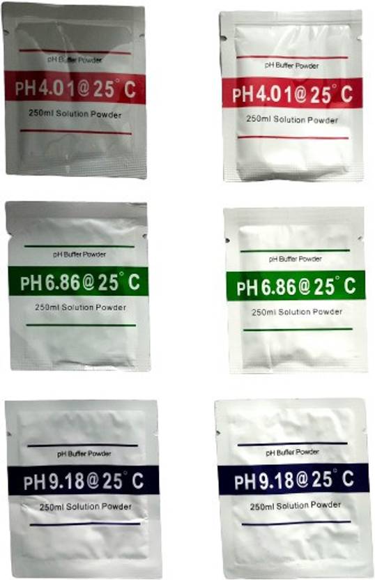 MERRITO 6 Pcs Ph Buffer Solution Powder Ph Test Meter Measure ...