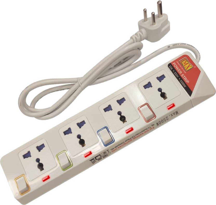 MX Universal Power Strip With Individual Switch, Power Indicator ...