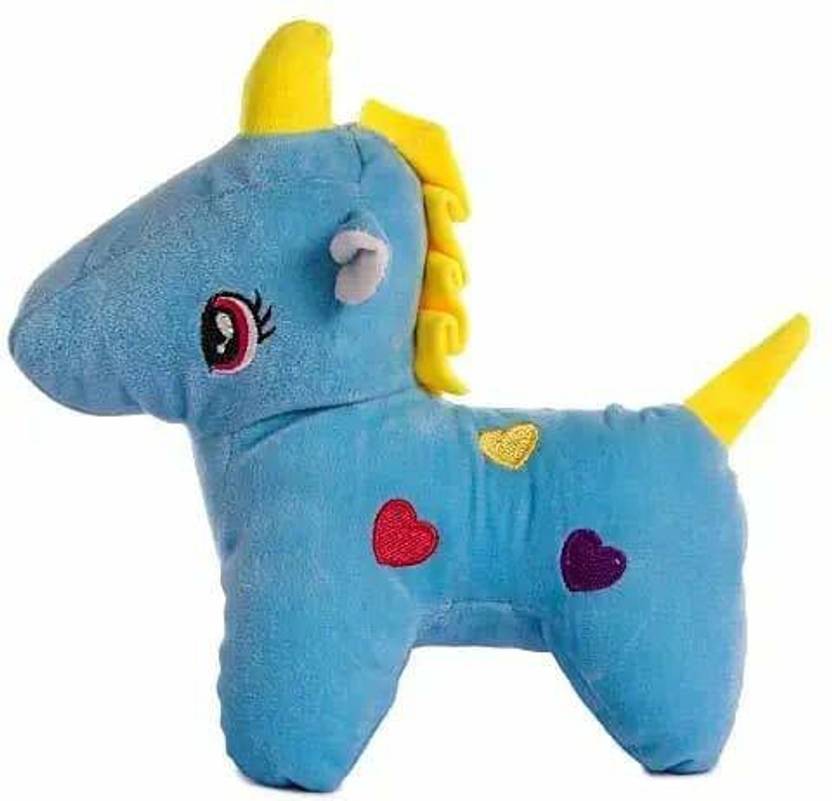 AAROOHI 25cm Blue Unicorn Plush Toy Stuffed Animal Pillow Cushion Soft Toys for Baby Kids ...