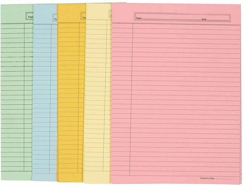Flipkart.com | DSR 60 one side ruled color sheet 95 gsm project sheet ...