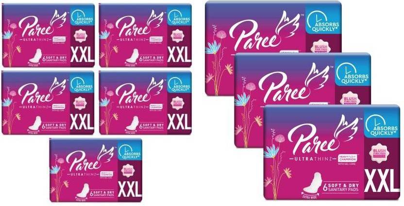 Paree ULTRA THIN XXL Heavy Flow Champion Sanitary Pads - 48 (Pack of 8 ...