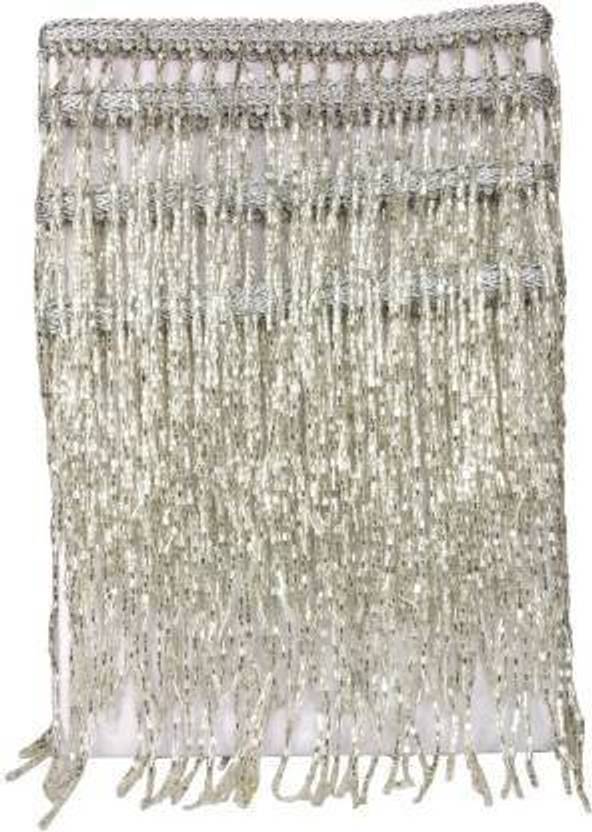 S K Lace House (3 Mtr and 20cm Width) Silver Hanging Jhalar Sticks ...