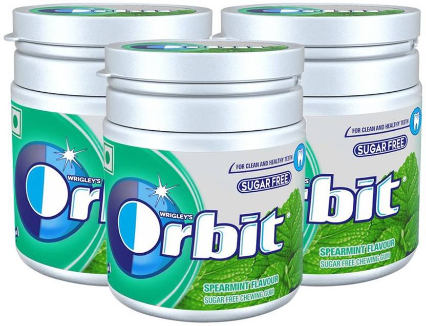 Orbit Sweetmint Flavoured Sugar Free Chewing Gum, 66g Pot (Pack of 3 ...