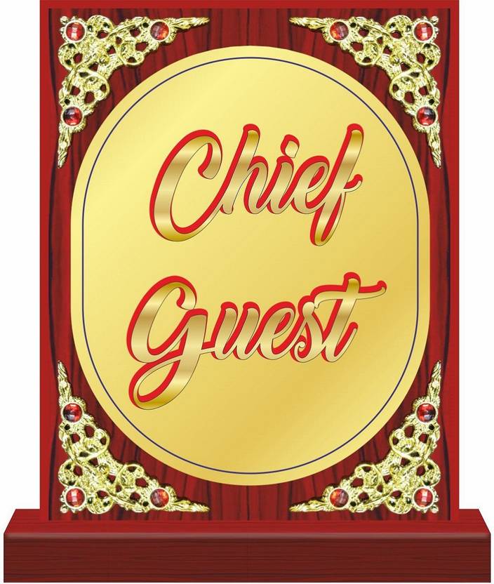 DELTA Chief Guest Logo (14.5 inch) Golden Color Sheet Wooden Memento ...
