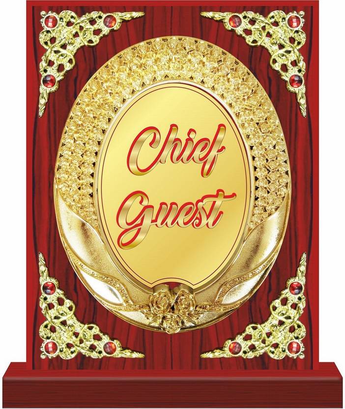 DELTA Chief Guest Logo (14.5 inch) Golden Color Sheet Wooden Memento ...
