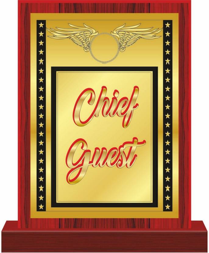 DELTA Chief Guest Logo (17 inch) Golden Color Sheet Wooden Memento with ...