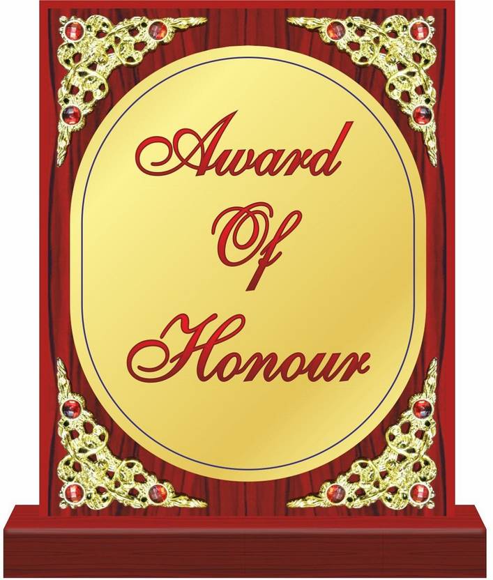 DELTA Award of Honour (13 inch) Golden Color Sheet Wooden Memento with ...