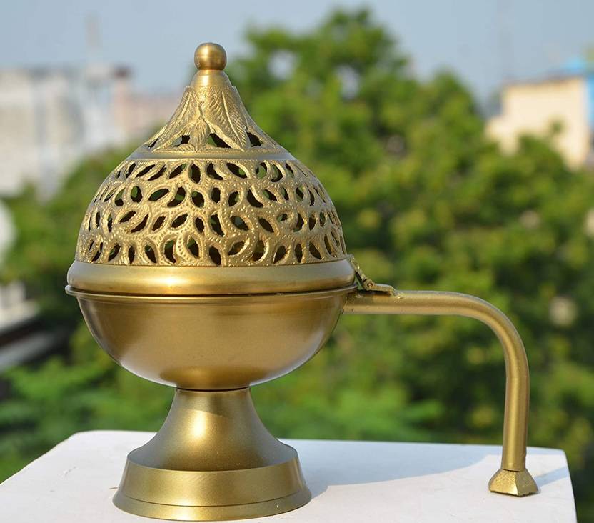 Amogh Home Dhuna Loban Burner Dhooni Dhoop Dani Dhuni Handcrafted Brass ...