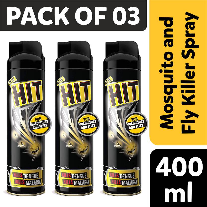 Hit Mosquito and Fly Killer Spray (400ml, Black) (Pack Of 03) - Buy ...