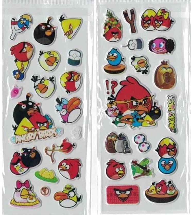 Super Easy Angry Birds Character Puffy 3D Cute Funny Stickers (5 Sheets ...