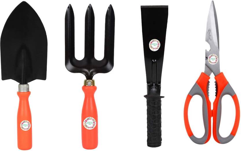 Hariyali Seeds 4 Pcs Set of Khurpi, Gardening Trowel, Weeding Fork ...