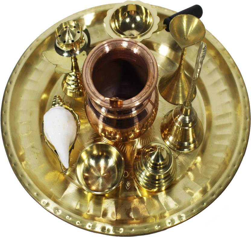 Dishan Brass Puja Thali Set- Dishan Enterprise- For Pooja Room Home ...