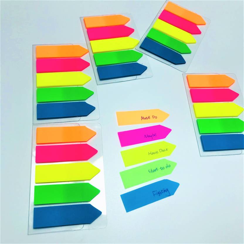 Flipkart.com | Peeplvalue Vibrant colour 25 Sheets Plastic Sticky notes ...