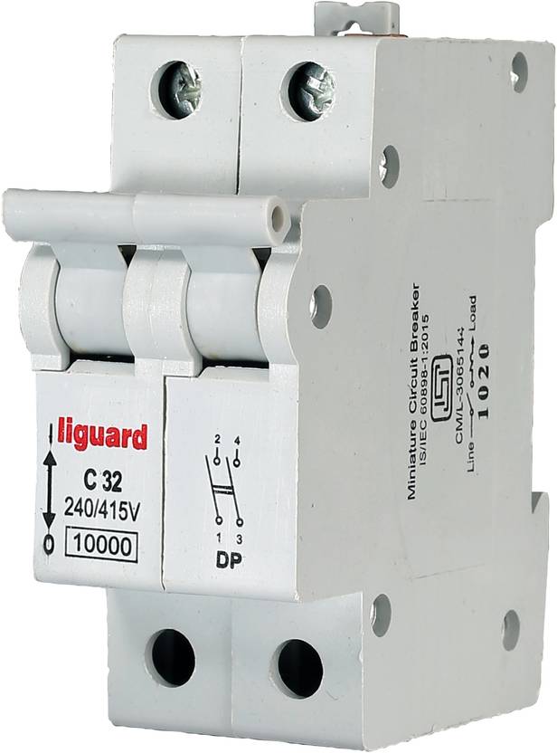 liguard DP-C-32A ISI DP MCB 32 AMP MCB Price in India - Buy liguard DP-C-32A ISI DP MCB 32 AMP ...