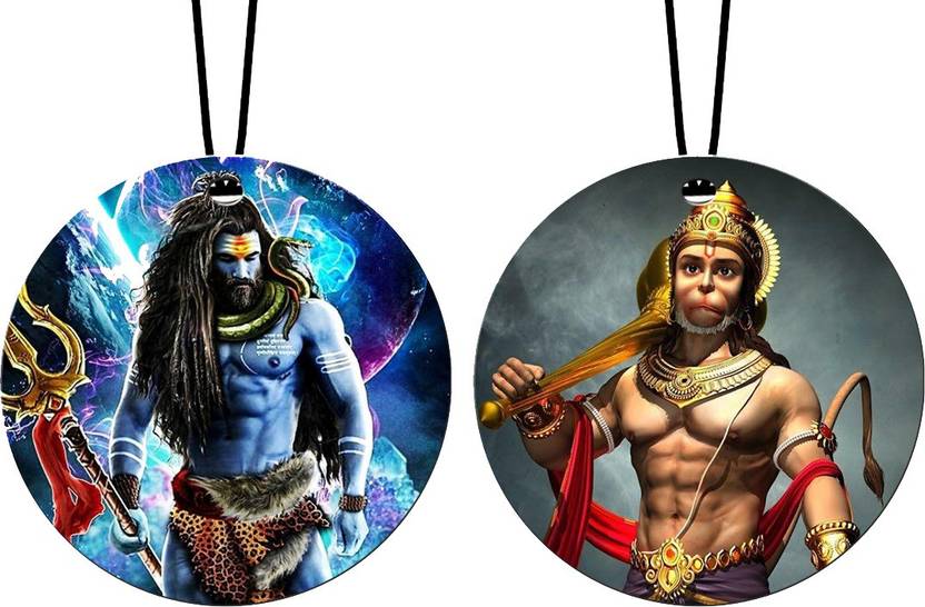 GiftzLane Lord Shiva Rudra Roop & Lord Hanuman Car Hanging Combo (Set ...