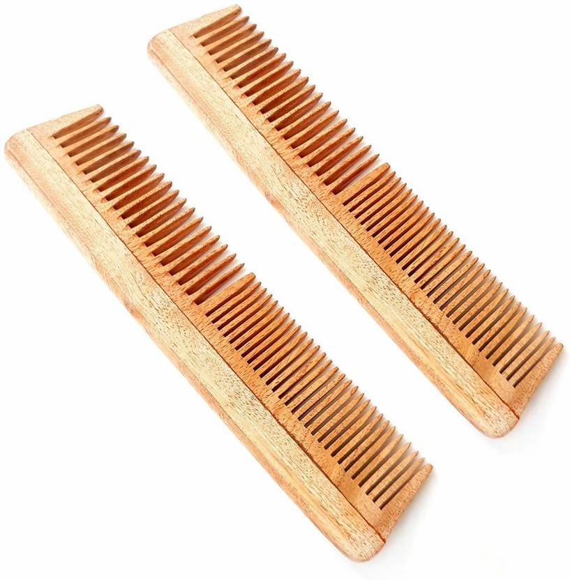 Rarun Handmade Neem Wood Broad Tooth Anti-Dandruff Comb For Men And ...