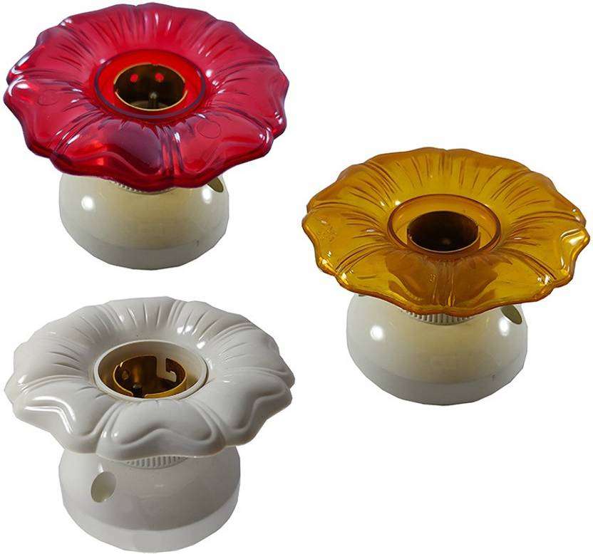 Hiru Fancy Batten Bulb holder Socket (White,Red,Orange) Plastic Light ...