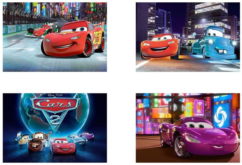 Cars Toons Sticker Poster Combo|Adorning Posters|Poster for Kids Room ...