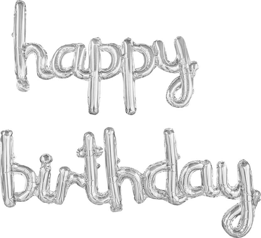 Flipkart.com | Almoda Creations Solid Silver Happy Birthday Cursive ...