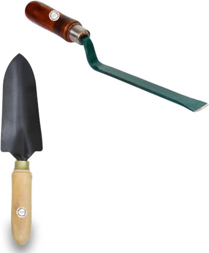 Hariyali Seeds Wooden Handle Trowel and Khurpi of 1 Inch Width For Home ...