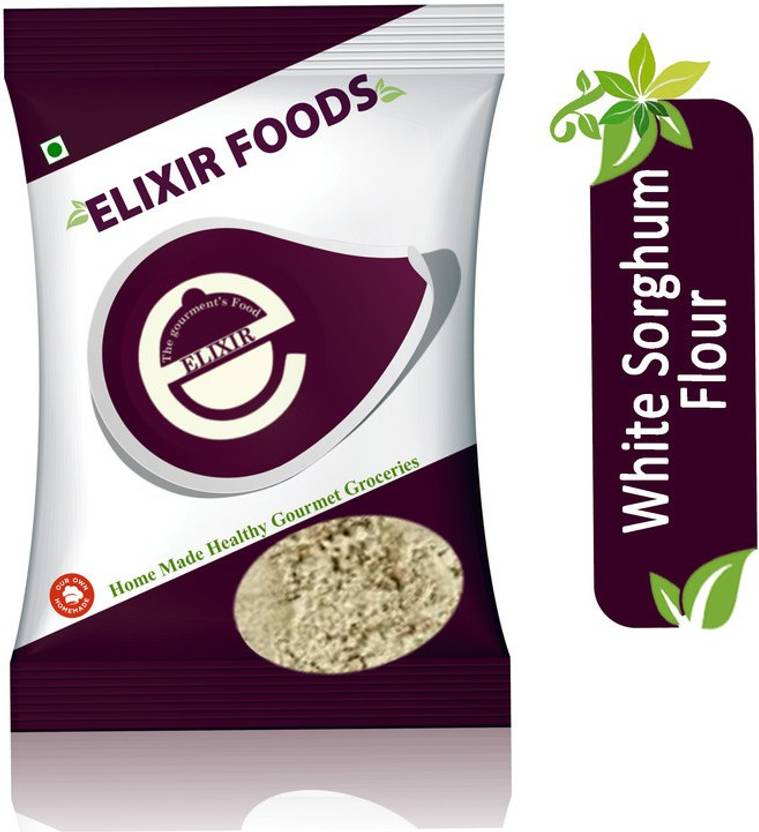 Elixir foods WHITE JOWAR FLOUR(ATTA)/ VELLA SOLAM/WHITE SORGHUM 1KG ...