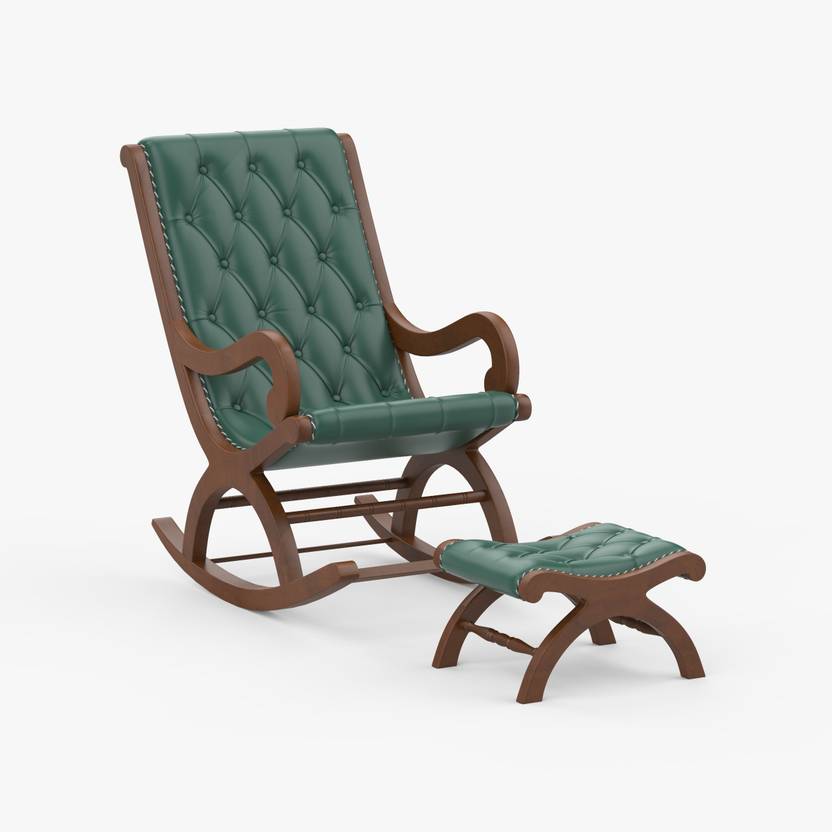 Decorhand Rosewood Sheesham Rocking Chair With Footrest And Cushion