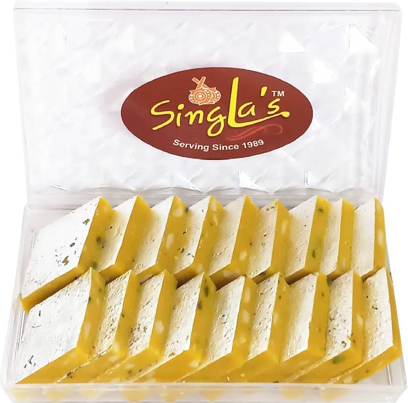 Singla Sweets Kesar Kaju Katli 200g burfi Sweets Delicious Tasty Box ...