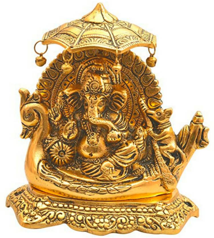 SP Handicrafts Golden Finished Boat Naav Ganesh Statue Showpiece for ...