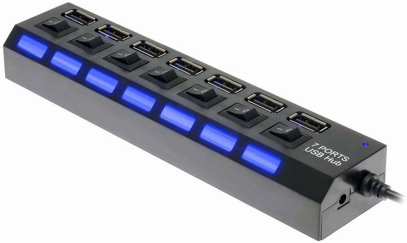 VIBOTON usb extension hub 7 Ports USB Hub 2.0 with Switches,7port ...