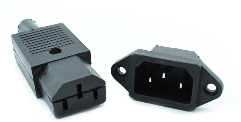 Ovicart 3 Pin Male Female Socket 250v 10A Male Female SMPS Socket Pair ...