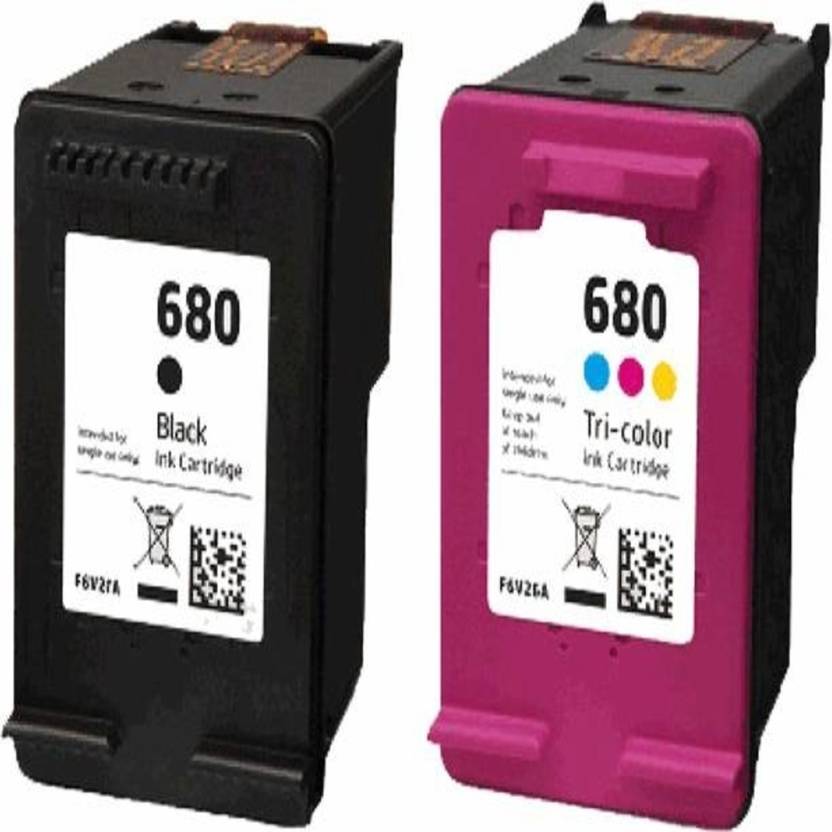 DarkTone 680 Ink Cartridge Combo For HP 680 Black & Tri Color Black ...