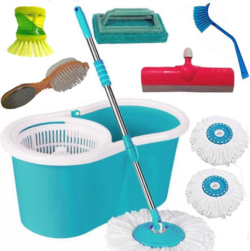 V-MOP Classic Magic Dry Bucket Spin Clean Mop - 360 Degree Self Dry ...