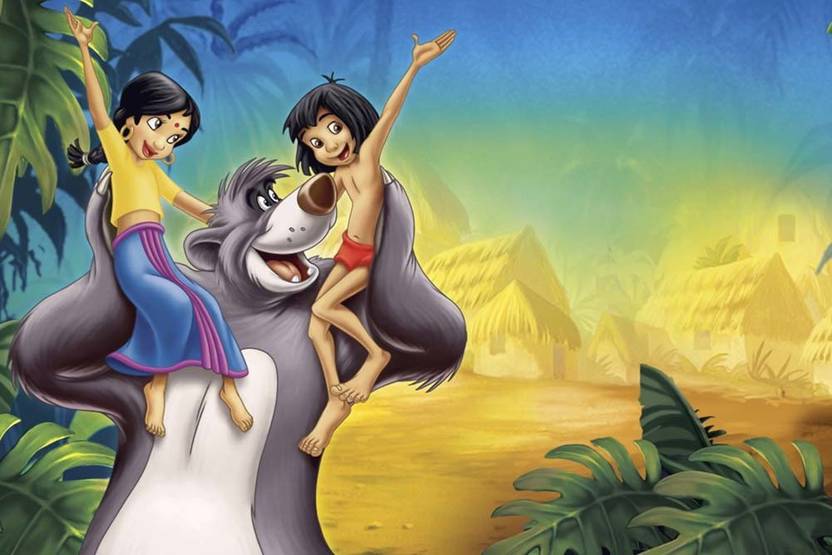 Mogli Cartoon Waterproof Vinyl Sticker Poster || can2557-1 Fine Art ...