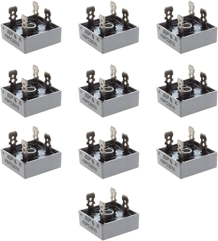 TechInfo (Pack of 10) KBPC3510 1KV 35A Single Phase Bridge Rectifier ...