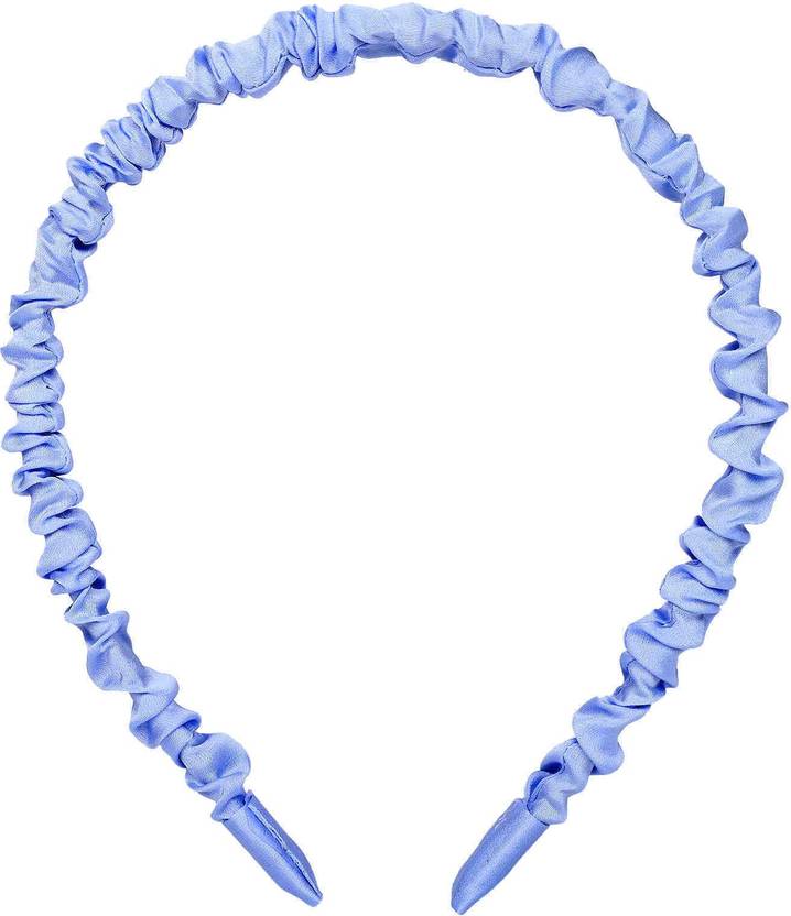 BELLOFOX Sleek Crinkled Headband Light Blue color Flat band Hair ...