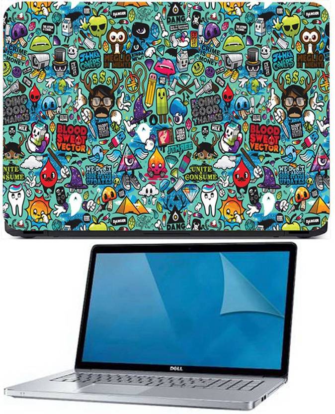 splendid STICKER 2 IN 1 LAPTOP PRINTED STICKER PACK WITH SCREEN GUARD ...