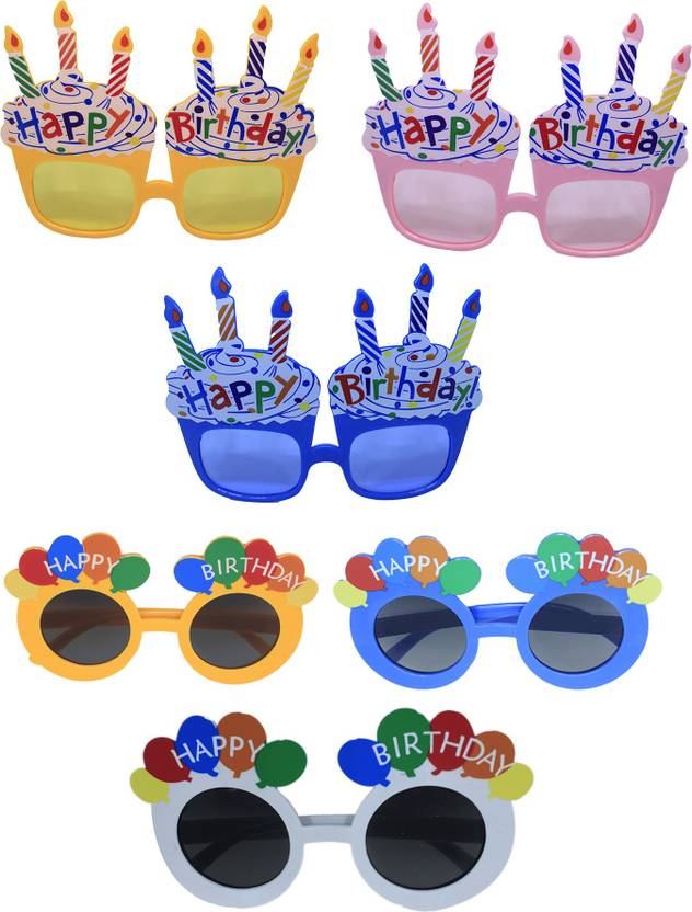 Majik Happy Birthday Kids Sunglasses for Kids and Adults (Set of 6 ...