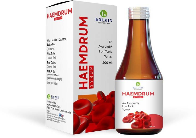Kolmin Healthcare HAEMDRUM Syrup (Ayurvedic iron tonic to improve ...