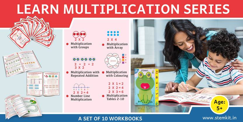 Learn Single Digit Multiplication 10 Workbooks- Beginner Kit | Learn To ...
