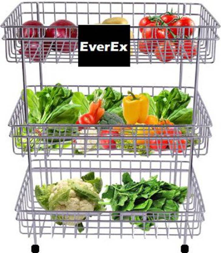 EverEx T3 Stainless Steel Spice 3-Tier Layer Fruits & Vegetable Onion ...