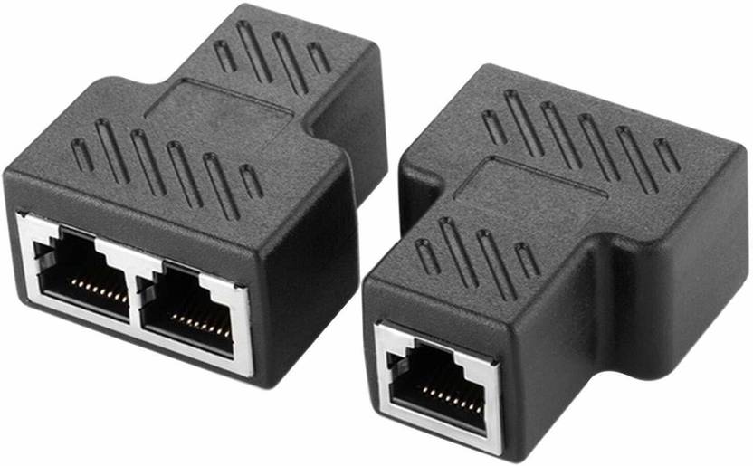 DEALZIA Ethernet Splitter, 1 to 2 Extender Connector Female to 2 Female ...