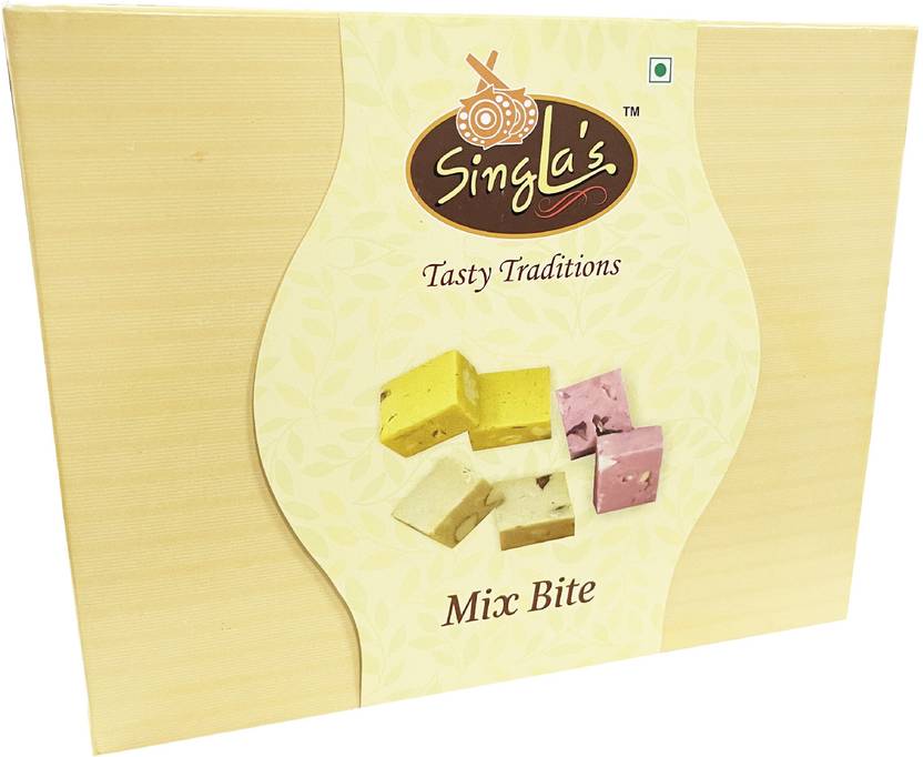 Singla Sweets Mix Bite Burfi 400g Delicious Barfi Sweet Box Price in ...