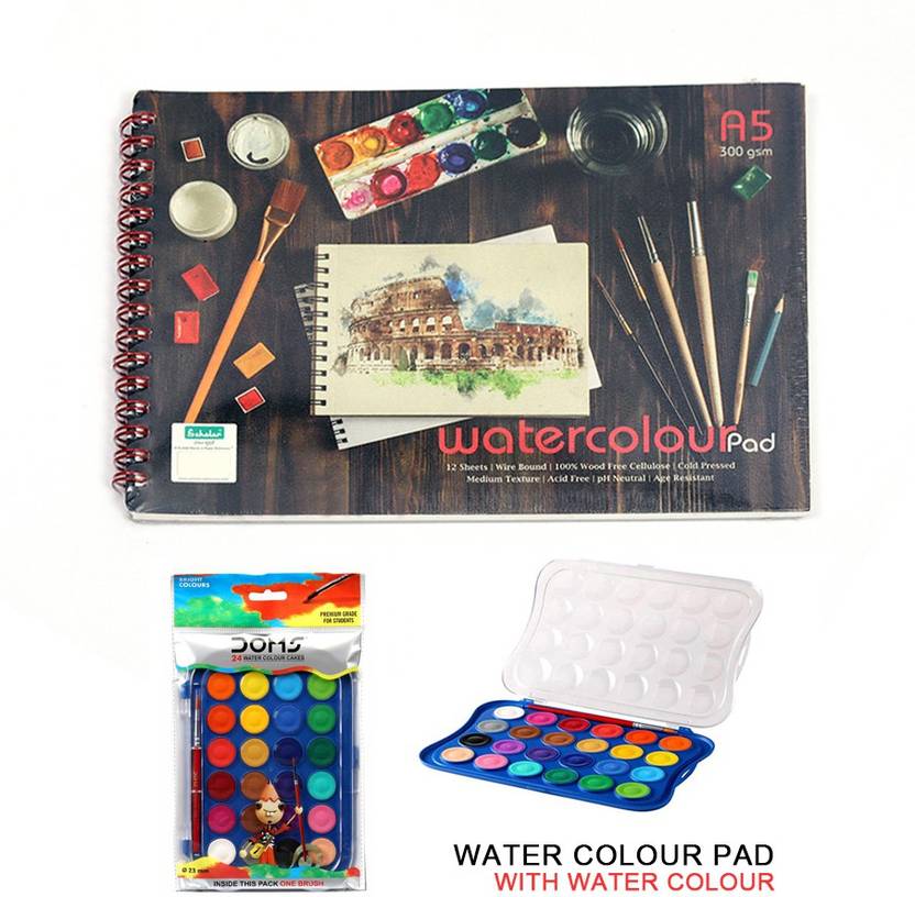 Flipkart.com | Scholar Water Colour Pad A5, 300 GSM, 12 sheets With ...