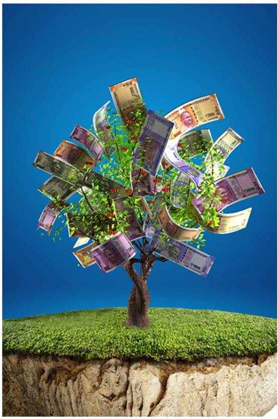 Money Tree in Blue Poster || Vastu Money Tree || Indian Money Tree ...