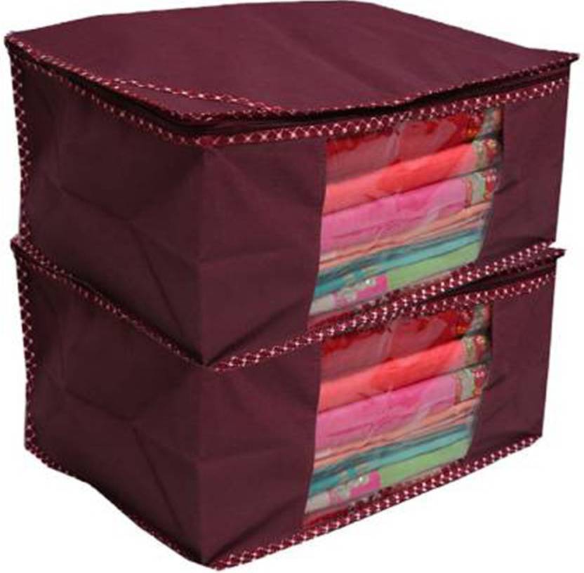 SPOSA Saree Cover Overseas VO_Maroon Saree_02 Non Woven Saree Cover ...