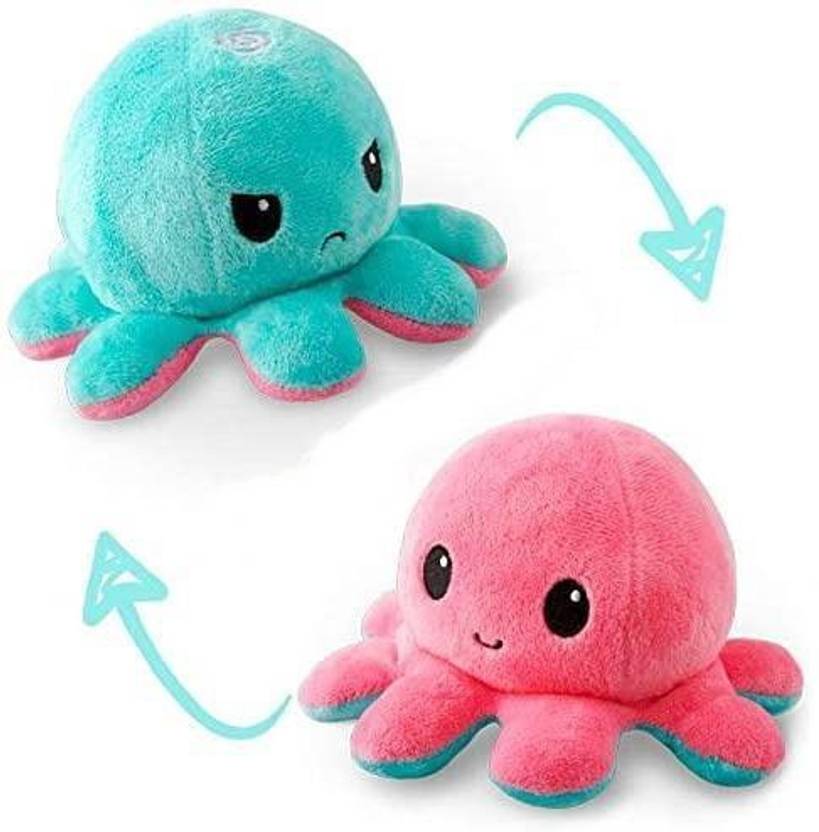 ToyTrade Reversible Octopus Mini Plush - Stuffed Animal Toy (Lightblue ...