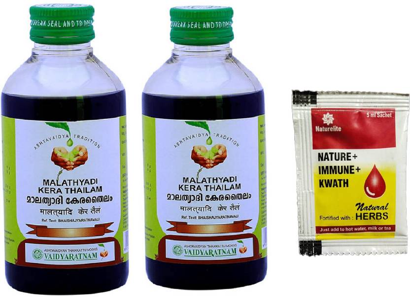 Vaidyaratnam Malathyadi Kera Thailam 200 ml (Pack Of 2) Ayurvedic ...