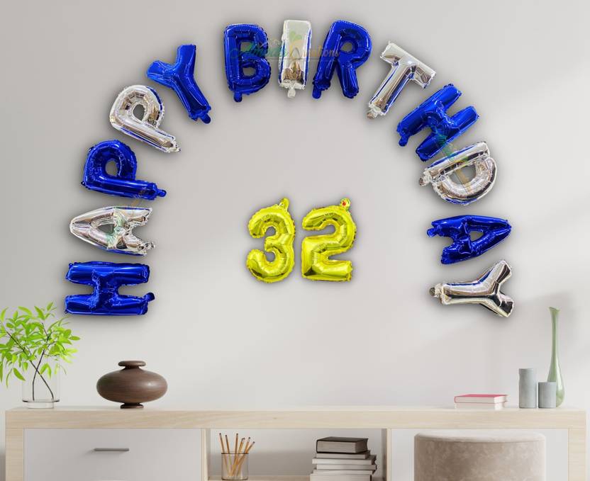 Flipkart.com | Almoda Creations Solid Happy 32nd Birthday Decoration ...